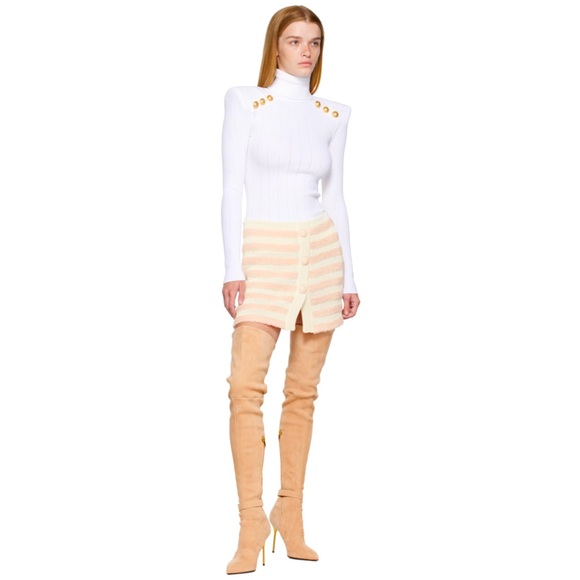 Balmain | Shoes | Balmain 37 Beige Raven Tall Boots Nib Tan Suede Made ...